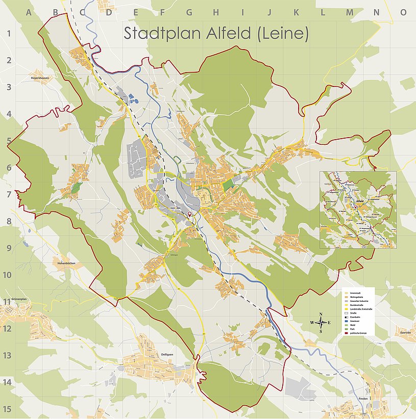 Stadtplan - Alfeld (Leine)